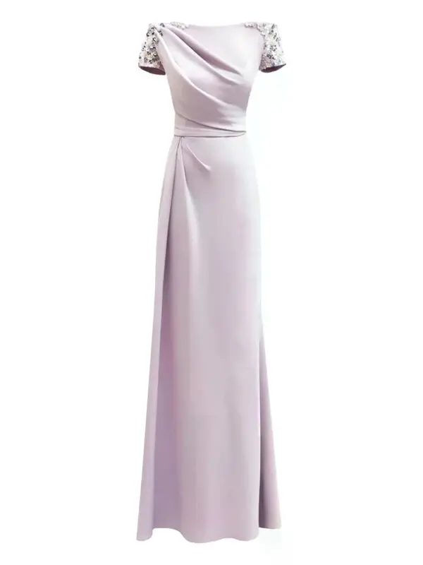GEMY MAALOUF Off-shoulder Beaded Dress - Purple