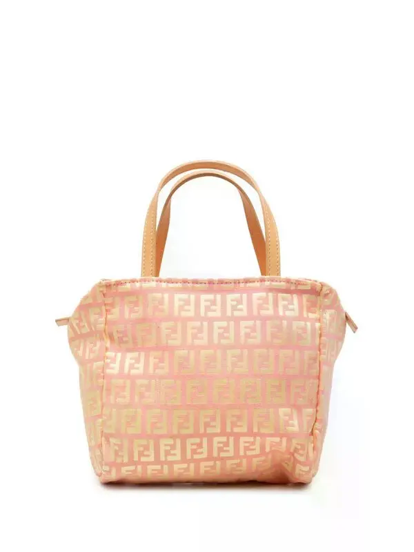 Fendi Mini Zucchino Canvas Handbag - Pink