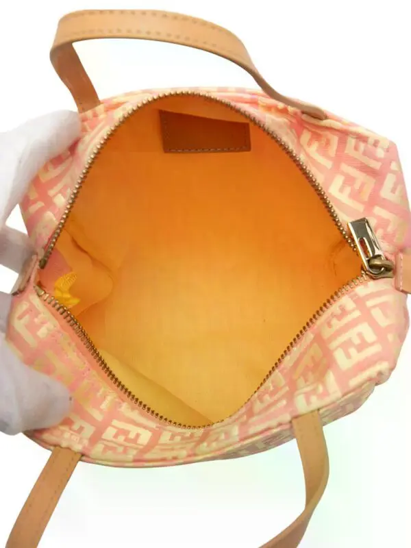 Fendi Mini Zucchino Canvas Handbag - Pink - 15% Off | Editorialist