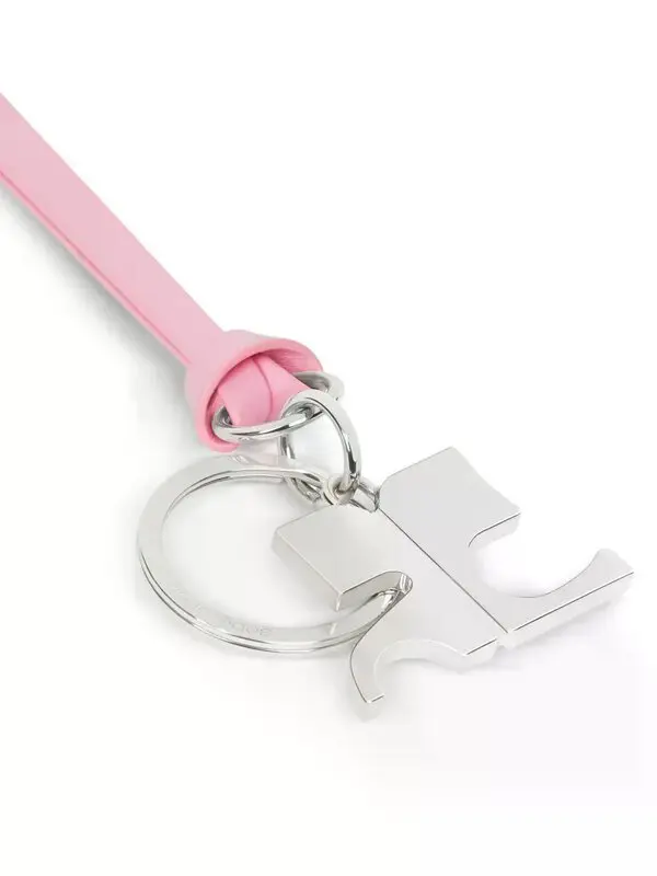 COURREGES Leather Logo Keyring - Pink