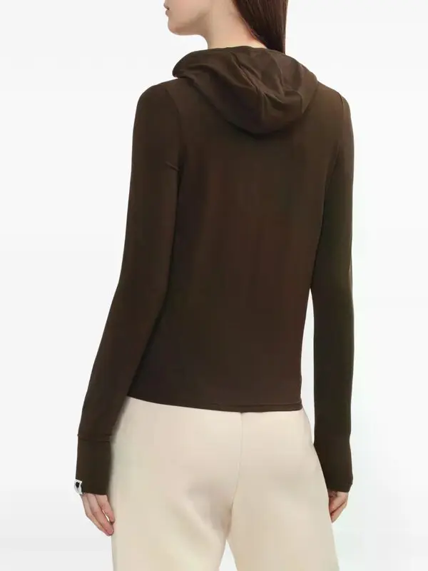 A BATHING APE Hooded Long-sleeve Top - Brown