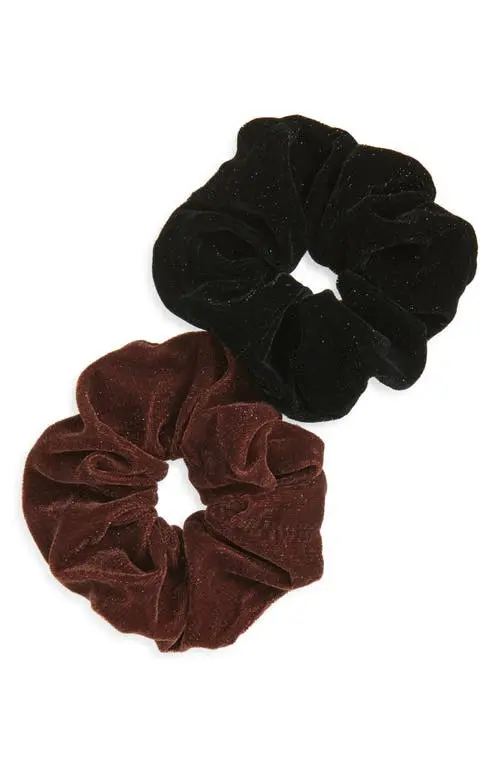 Tasha 2-pack Scrunchies - Brown/black