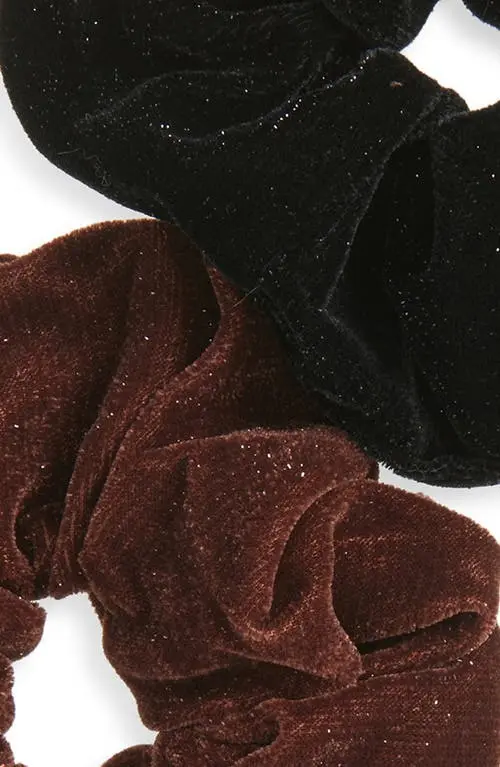 Tasha 2-pack Scrunchies - Brown/black