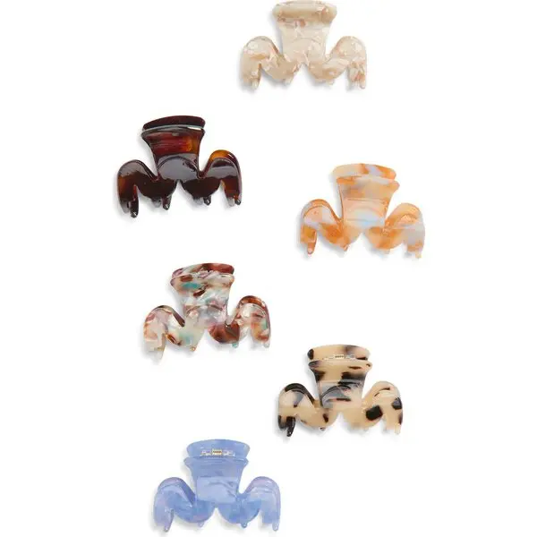 Tasha Mini Jaw Hair Clips 6-pack - Ivory Multi