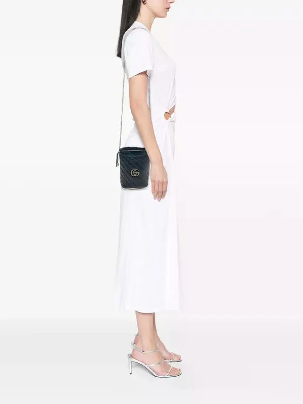 Gucci Mini Gg Marmont Matelasse Leather Bucket Bag - Blue