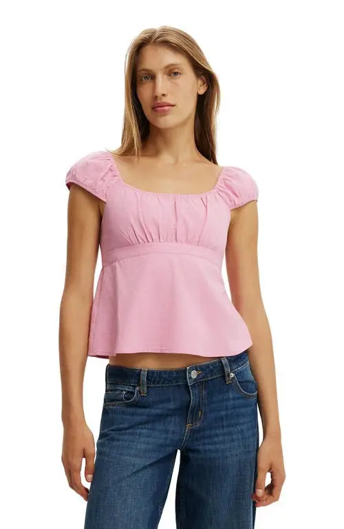 COTTON ON Tie-back Babydoll Top - Light Orchid