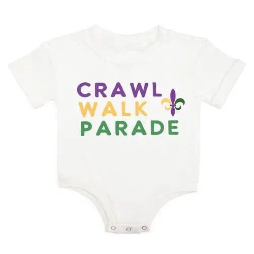 SWEET WINK Short Sleeve Mardi Gras Romper - White