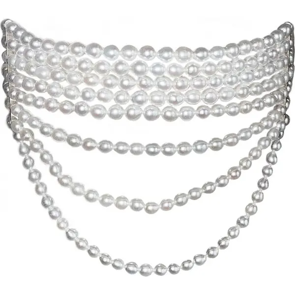 LENI JAMES The Victoria Pearl Choker Necklace - White
