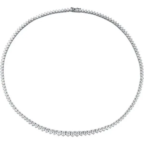 LENI JAMES The Liz Graduated Tennis Necklace - Silver