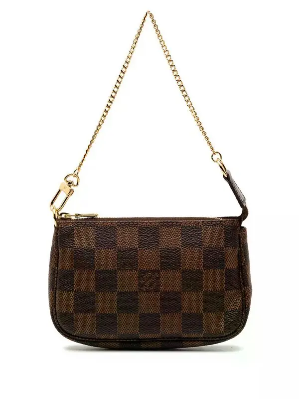 LOUIS VUITTON Damier Ebene Mini Pochette Accessoires Handbag - Brown