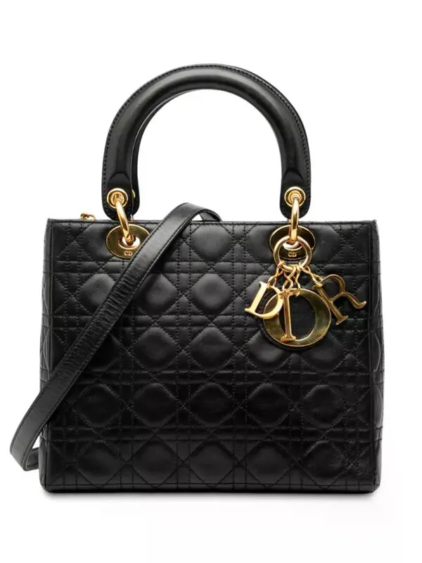 Dior 1997 Lambskin Cannage Lady Satchel