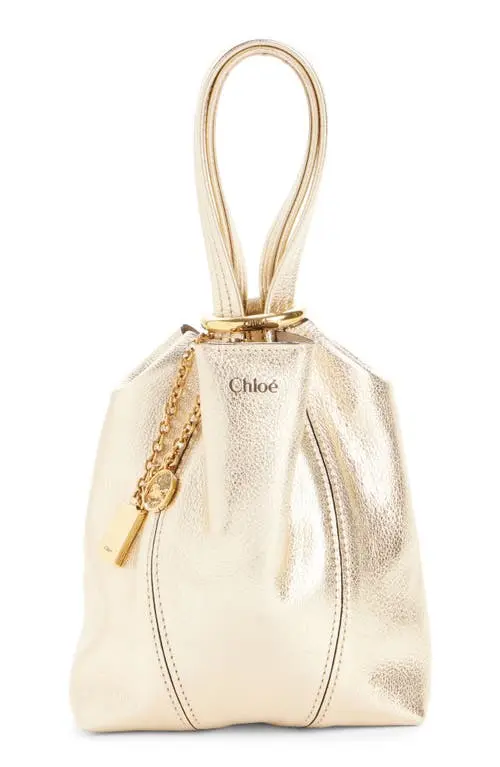 Chloé Small Spin Metallic Leather Tote
