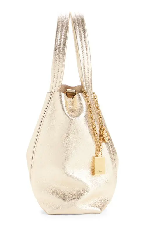 Chloé Small Spin Metallic Leather Tote