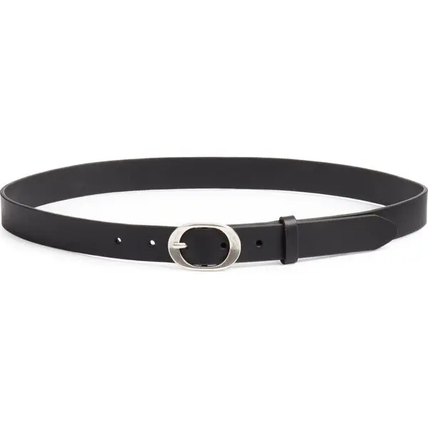 Rag & Bone Vera Slim Leather Belt - Black