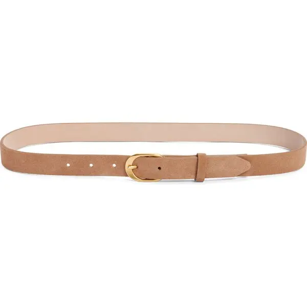 Rag & Bone Vera Slim Leather Belt - Tan