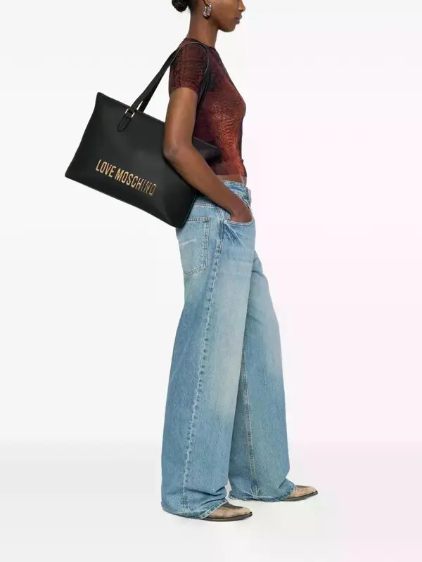 Moschino Logo-plaque Top Handle Bag - Black
