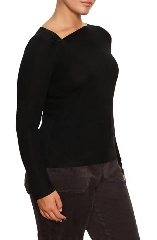 Sanctuary Shoulder Twist Ribbed Top