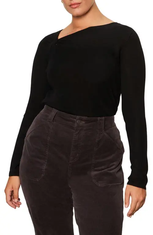 Sanctuary Shoulder Twist Ribbed Top