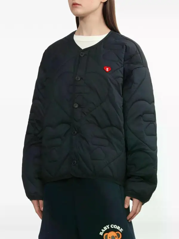 A BATHING APE Heart Quilted Jacket - Blue