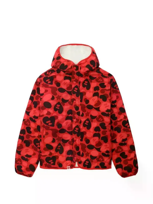 A BATHING APE Camouflage Hooded Jacket - Red