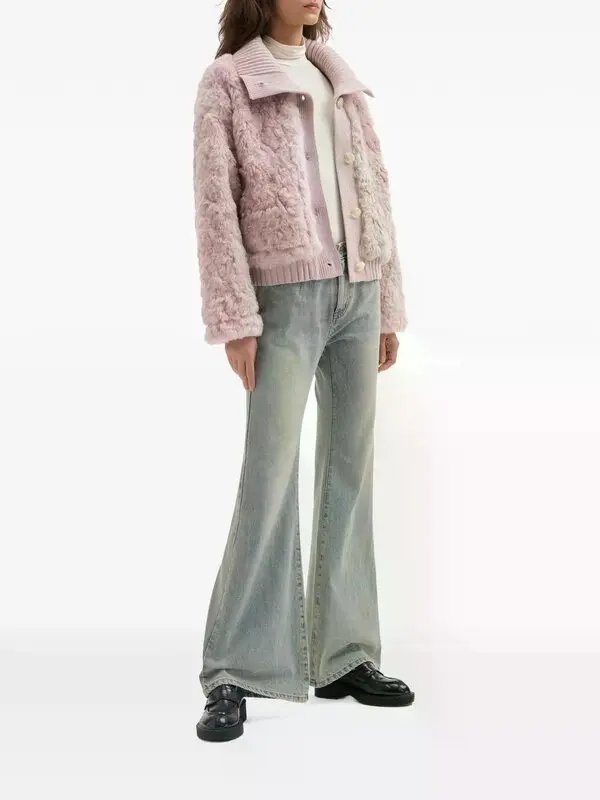 B+AB Faux Fur Funnel-neck Jacket - Pink
