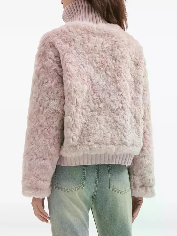 B+AB Faux Fur Funnel-neck Jacket - Pink