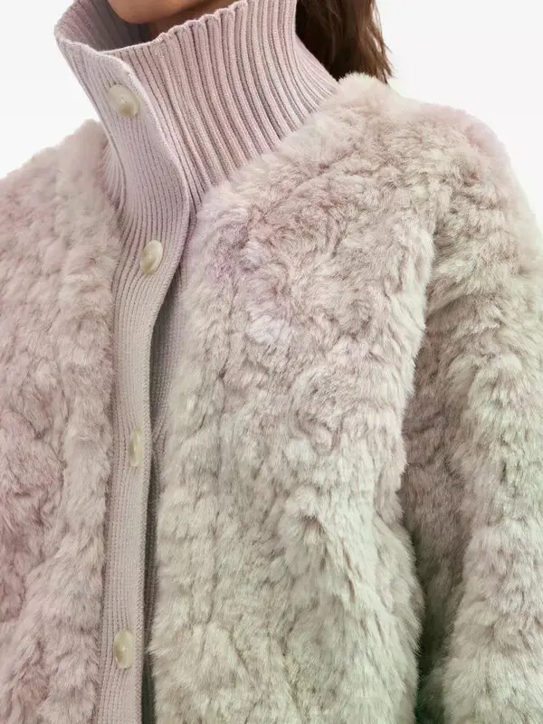 B+AB Faux Fur Funnel-neck Jacket - Pink
