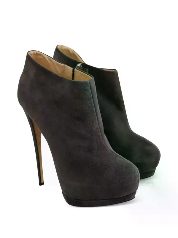 Giambattista Valli Suede Platform Stiletto Ankle Boots