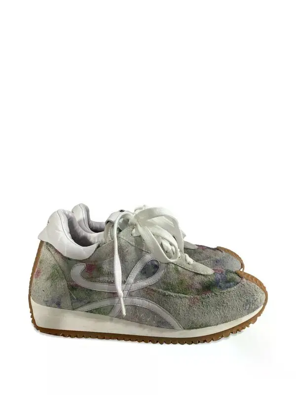 Loewe Floral Suede Low-top Sneakers