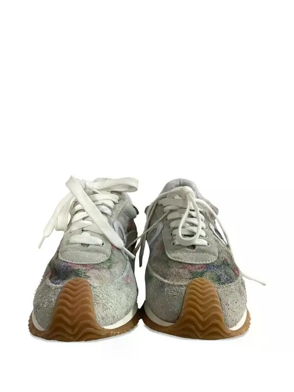 Loewe Floral Suede Low-top Sneakers