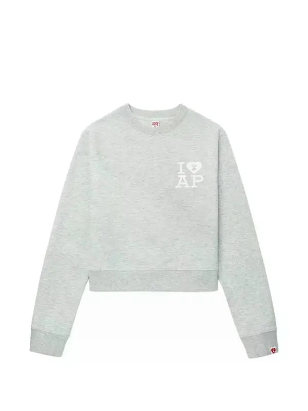 A BATHING APE Heart Graphic Sweater - Grey