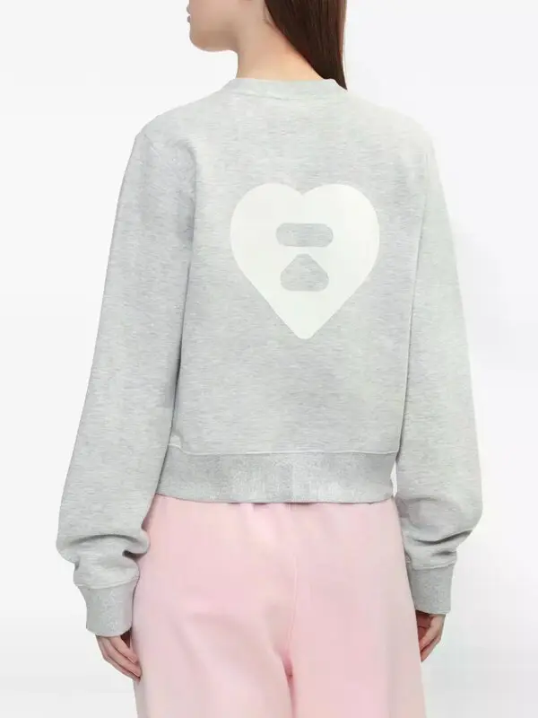 A BATHING APE Heart Graphic Sweater - Grey