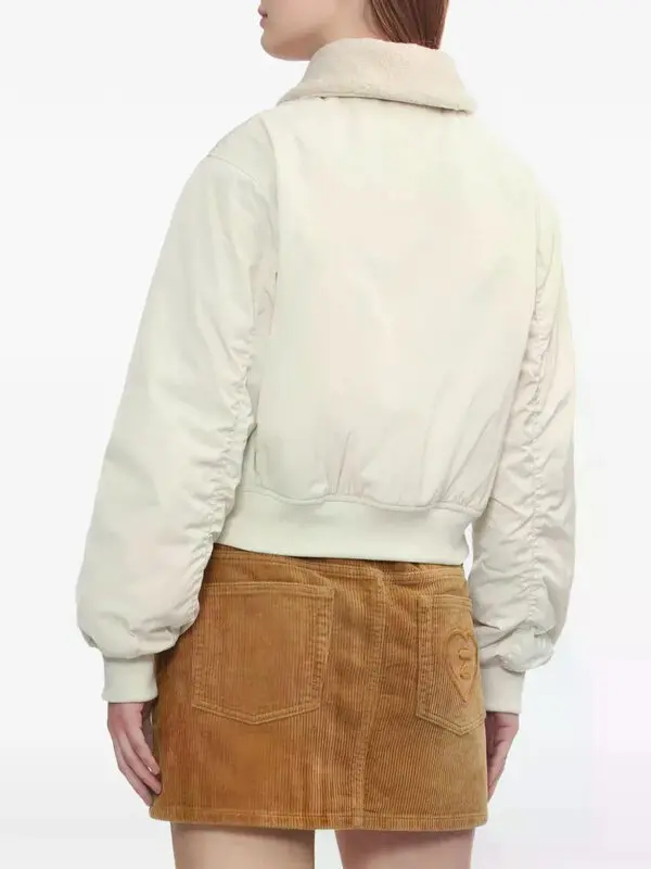 A BATHING APE Shearling Collar Patch Jacket - Neutrals