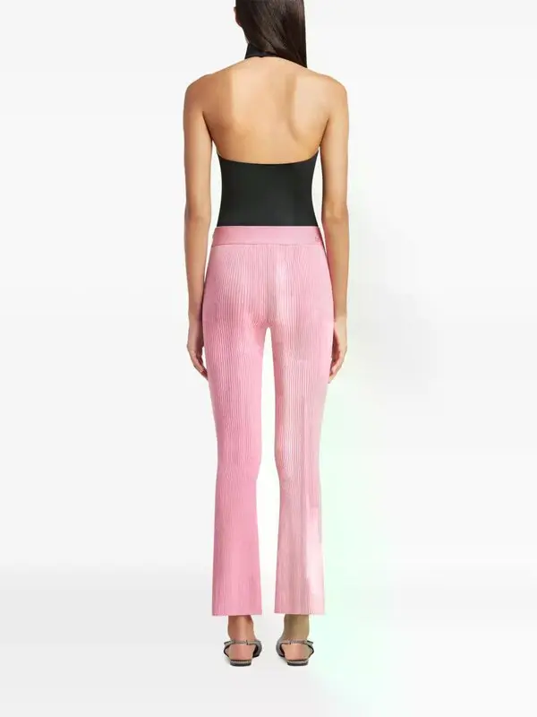 COURREGES Ribbed-knit Belted Trousers - Pink
