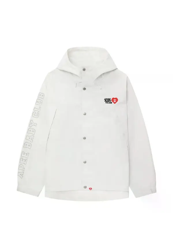 A BATHING APE Hooded Logo Jacket - Neutrals