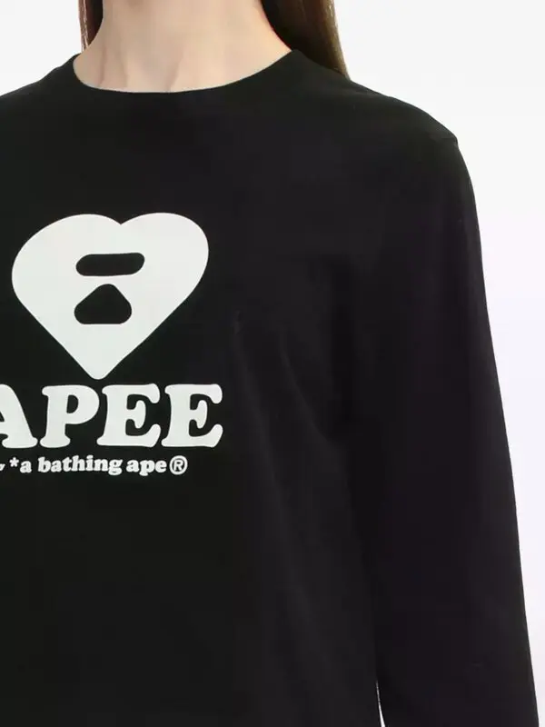 A BATHING APE Heart Logo-print Top