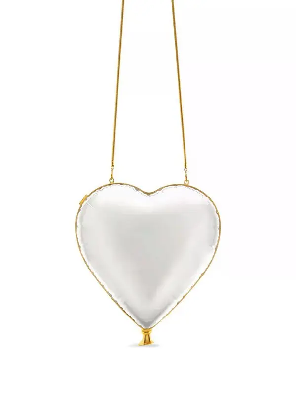Oscar De La Renta Heart Balloon Chain Clutch Bag - Neutrals