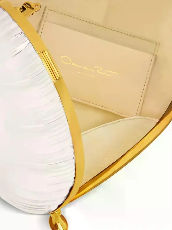 Oscar De La Renta Heart Balloon Chain Clutch Bag - Neutrals