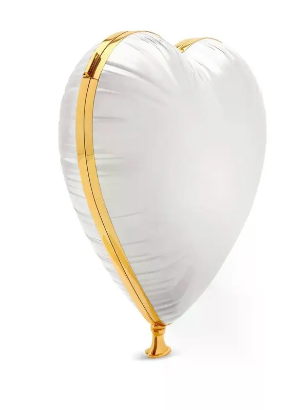 Oscar De La Renta Heart Balloon Chain Clutch Bag - Neutrals
