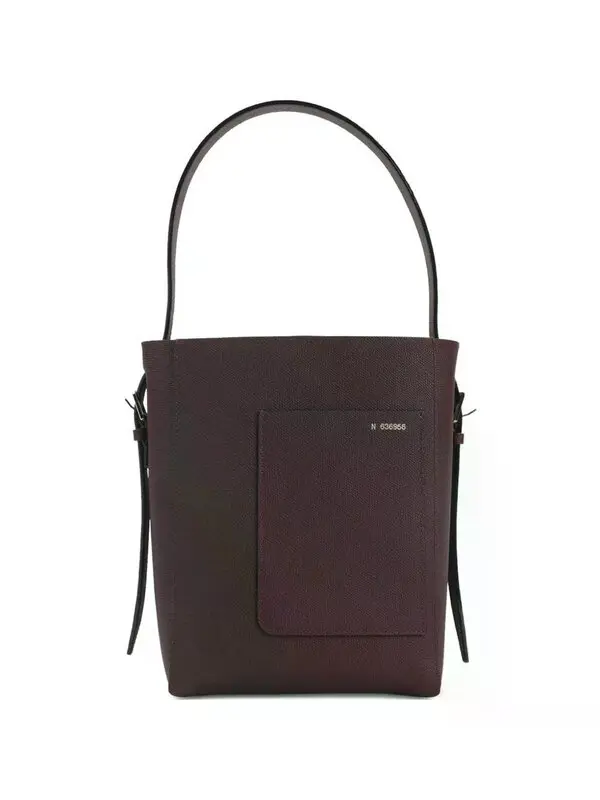 VALEXTRA Grained Leather Shoulder Bag - Brown