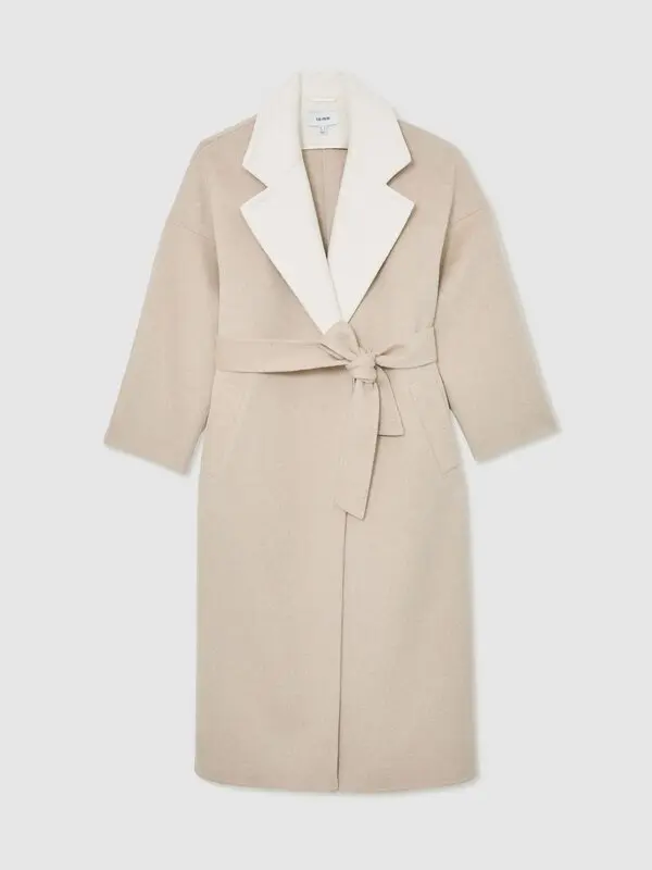 REISS Marcela Wool Contrast-lapel Coat
