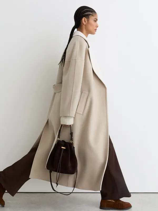 REISS Marcela Wool Contrast-lapel Coat