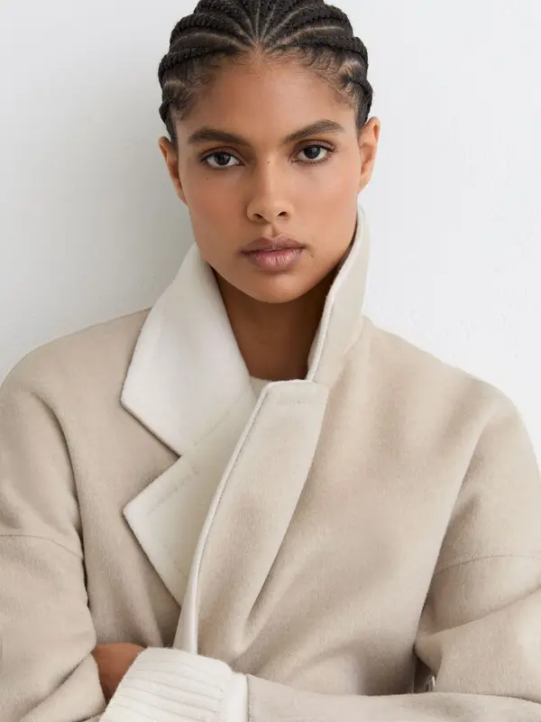 REISS Marcela Wool Contrast-lapel Coat