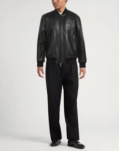 Emporio Armani Jacket In Lambskin And Polyester