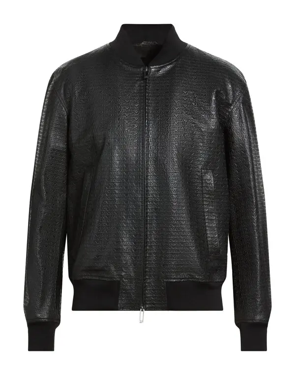 Emporio Armani Jacket In Lambskin And Polyester
