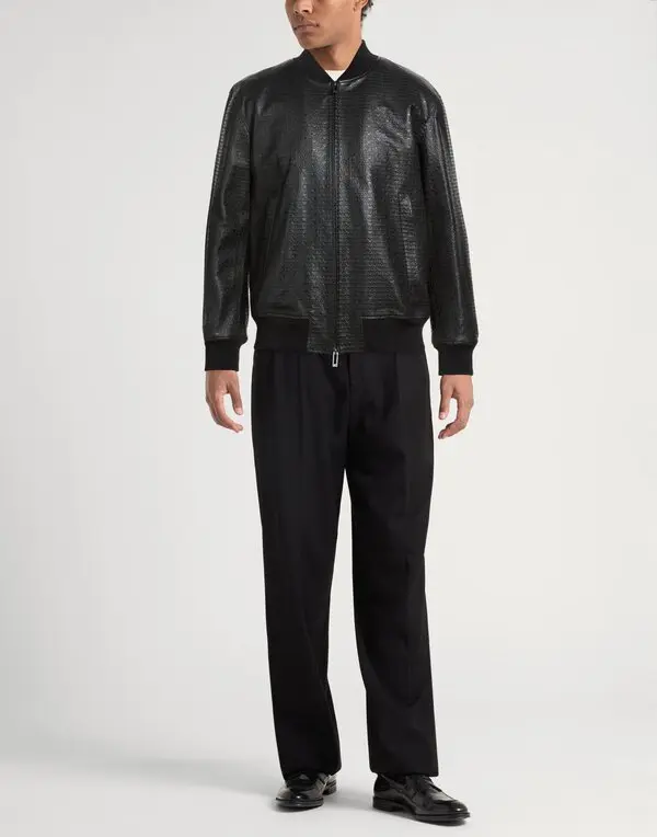 Emporio Armani Jacket In Lambskin And Polyester