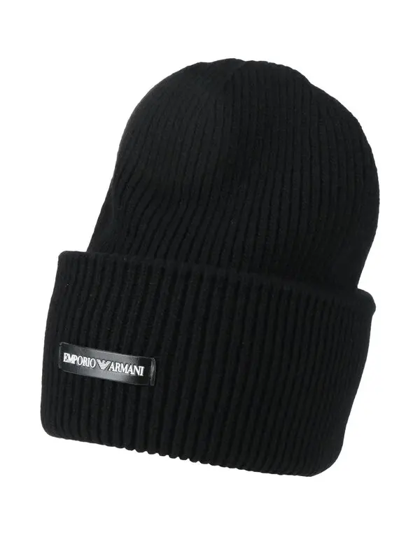 帽子 00s ARMANI Wool Black Beanie 帽子 00s ARMANI Wool Black Beanie Emporio Armani Beanie Hats for