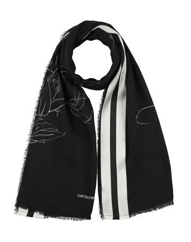 Emporio Armani Scarf Polyester, Cotton, Modal - Black