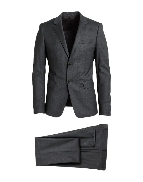 Emporio Armani Suit Size Virgin Wool, Elastane - Grey - 57% Off
