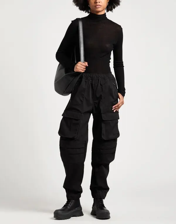 Patrizia Pepe Turtleneck Ribbed-knit Top - Black